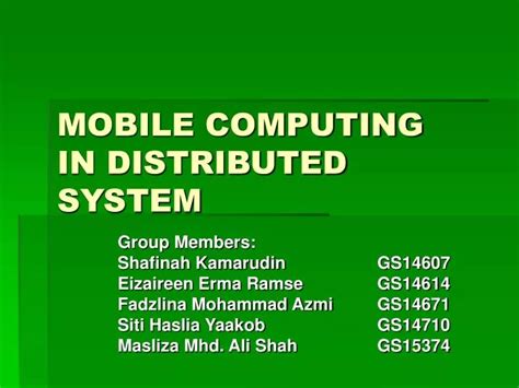 Ppt Mobile Computing In Distributed System Powerpoint Presentation