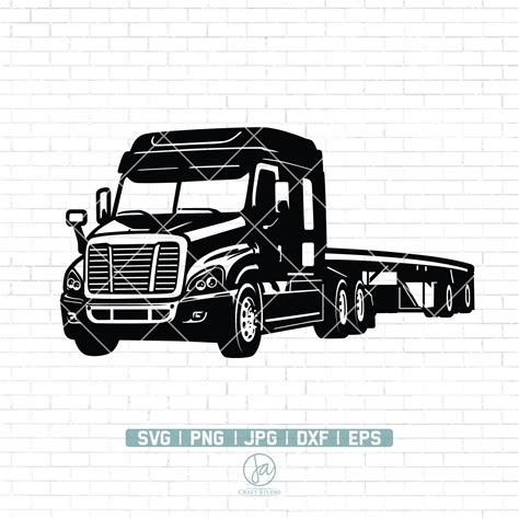 Flatbed Semi Truck Clipart