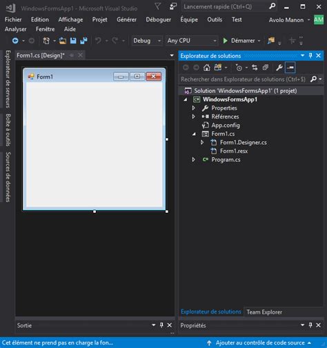 Winforms C Form1cs File In The Solution Explorer Vs 2017 Stack