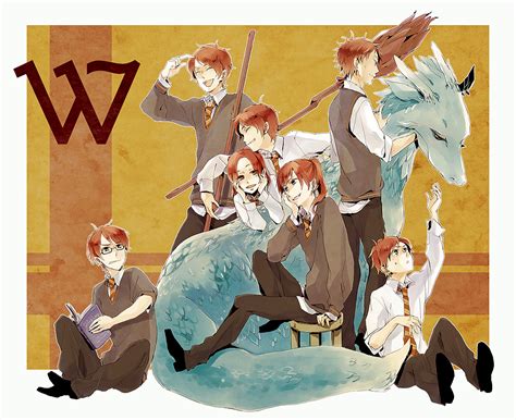 Ron Weasley Ginny Weasley Fred Weasley George Weasley Charlie