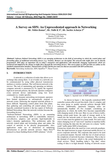 PDF A Survey On SDN An Unprecedented Approach In Networking