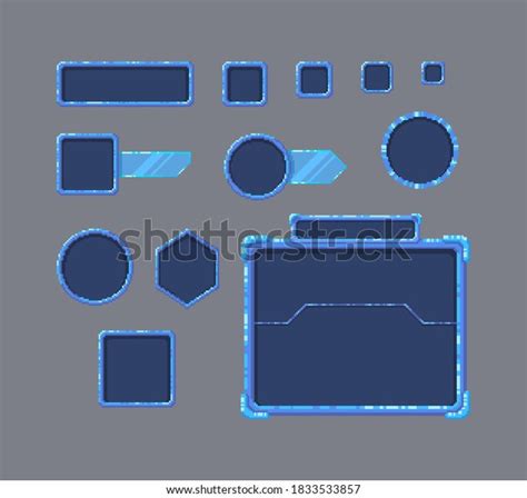 Pixel Art Game Ui Set Set Stock Vector Royalty Free