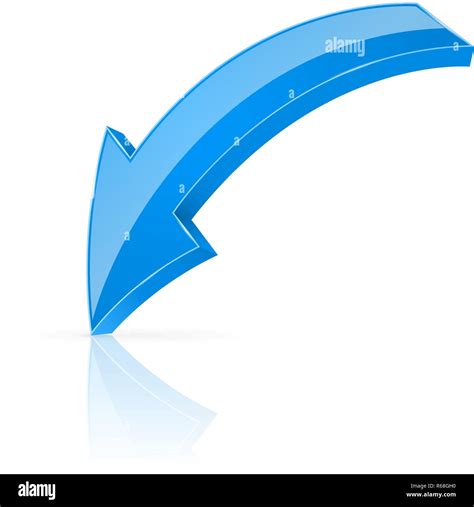 Blue D Arrow Down Shiny Icon Stock Vector Image Art Alamy