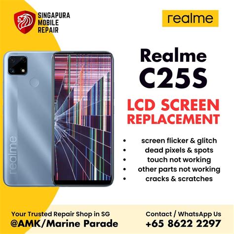 Realme C S Broken LCD Display Screen Replacement Cost Singapore Singapura Mobile Phone Repair