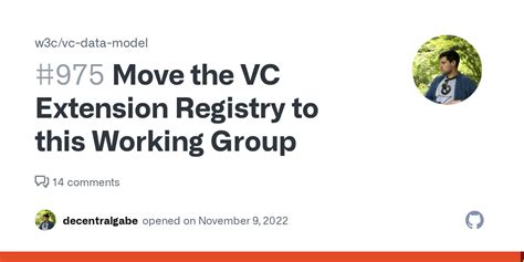 Move The Vc Extension Registry To This Working Group · Issue 975 · W3cvc Data Model · Github