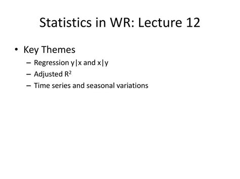 Statistics In Wr Lecture Ppt Download