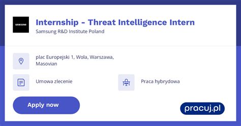 Oferta Pracy Internship Threat Intelligence Intern Samsung Randd