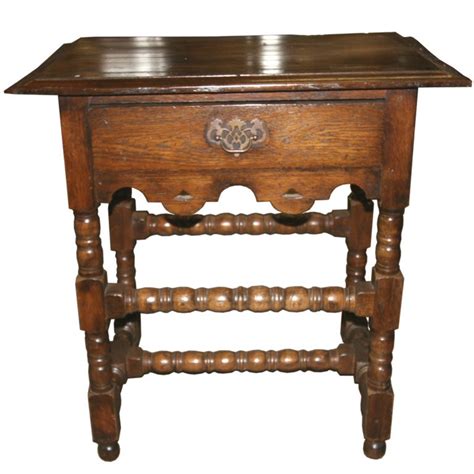 Solid Oak End Table At StDibs