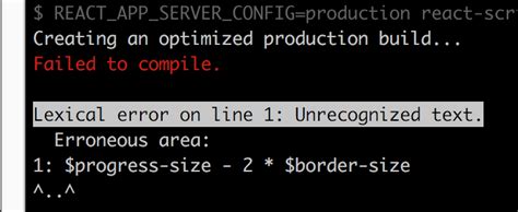 Css Compilation Failure When Making A Production Build With Create