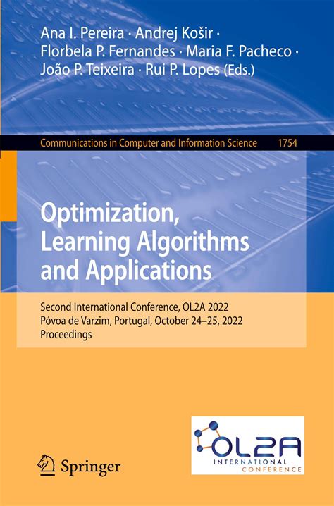 Optimization Learning Algorithms And Applications Buch Jpc