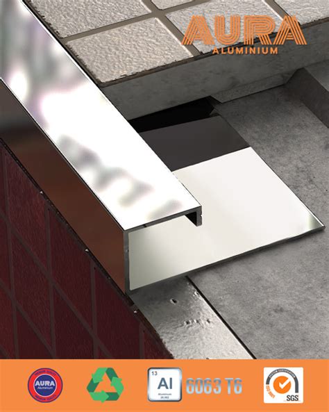 คิ้วกระเบื้องสแตนเลส 304 V Cut Aura Aluminium