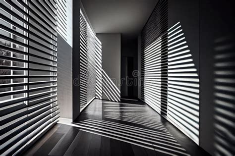 Natural Light Filtering Through Window Louver Illuminating Interior Space Stock Illustration