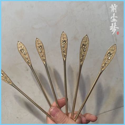 六只装前尘梦汉服配饰唐风叶子发簪盘发发簪唐风牡丹绢花套装组合 虎窝淘