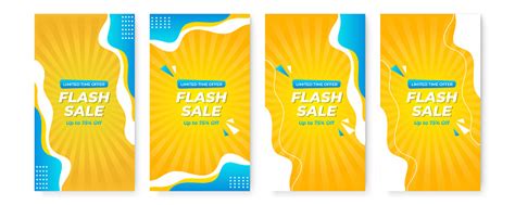 깨끗한 현대 소셜 미디어 스토리 템플릿 세트 다채로운 기하학적 배경 플래시 세일 할인 배너 템플릿 프로모션 가격에 대한 스톡 벡터 아트 및 기타 이미지 Istock