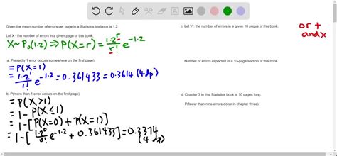 Solved Suppose That The Number Of Errors Per Page In A New Statistics