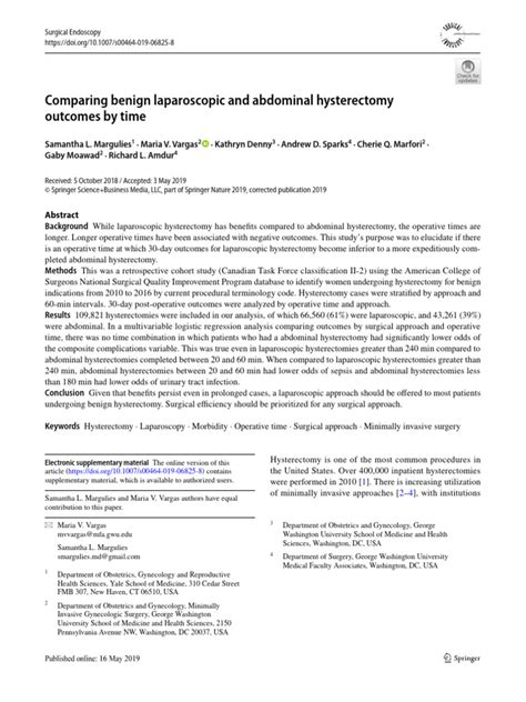 Histerectomia Laparo Vs Laparotomia 2020 Pdf