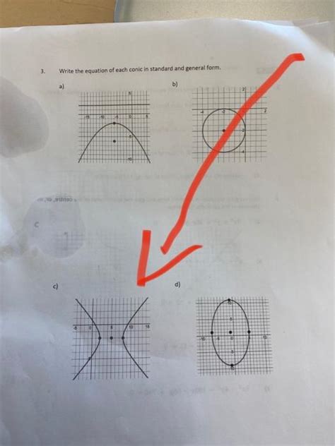 Solved 3 Write The Equation Of Each Conic In Standard And