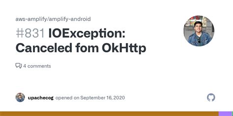 Ioexception Canceled Fom Ok · Issue 831 · Aws Amplifyamplify