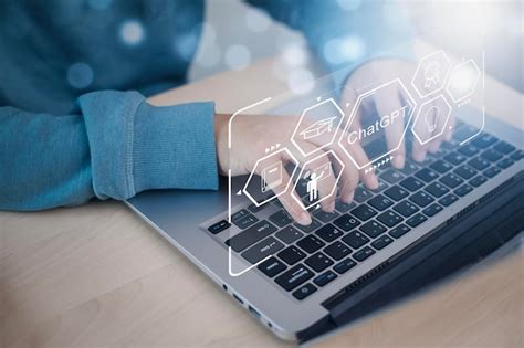 노트북이나 스마트폰을 사용하는 남자 Ai 인공 지능 시스템과 채팅gpt 채팅 인공 지능 챗봇 디지털 챗봇 로봇 응용 프로그램 대화 프리미엄 사진