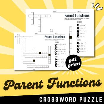 Identifying Parent Functions Worksheet Algebra 2 Parent Functions
