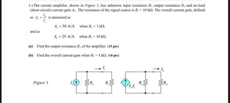 Solved 1 The Current Amplifier Shown In Figure 1 Has