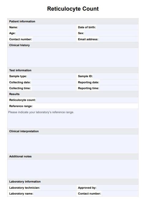 Reticulocyte Count Template