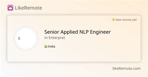 📩 Senior Applied Nlp Engineer At 🏢 Enterpret 📍remote Job In 🇮🇳 India Rlikeremote
