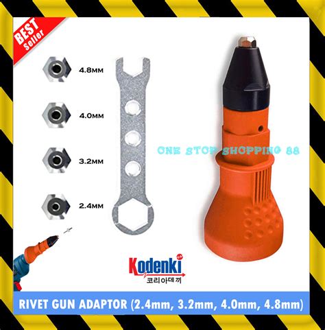 Alat Adaptor Adapter Konverter Kepala Mata Bor Tang Pasang Paku Keling Rivet Ripet Ke Mesin Bor