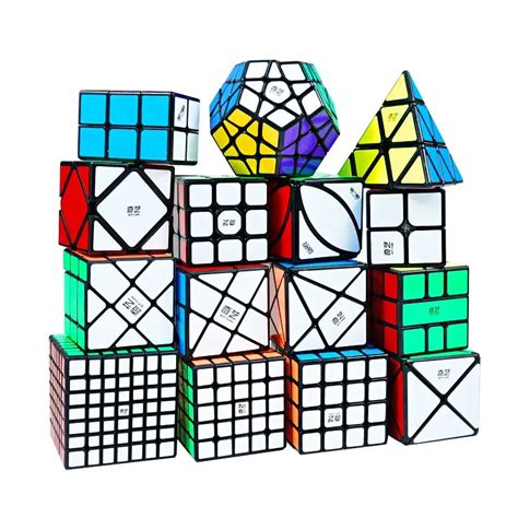 Qiyi Speed Magic Cube 3x3x3 4x4x4 5x5x5 Professional Black Stickers Puzzle Magic Cube Education