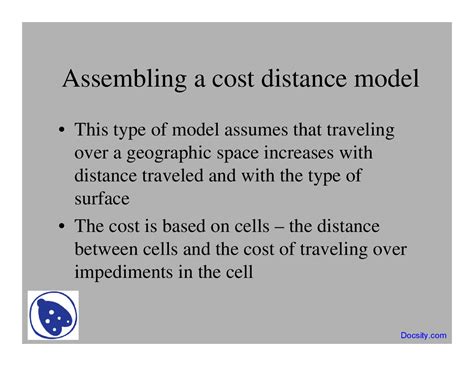 Cost Distance Model Gis And Mapping Lecture Slides Docsity