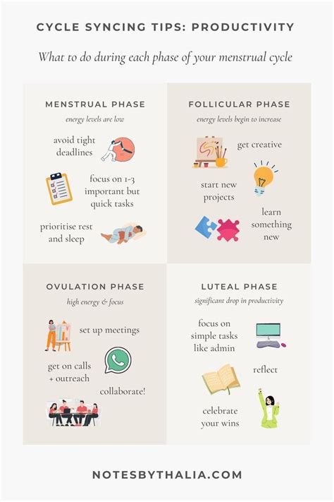 Cycle Syncing Tips Productivity Infographic Menstrual Cycle Menstrual Health Happy Hormones