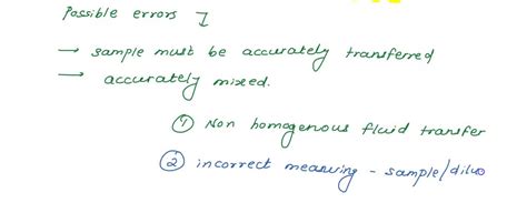 SOLVED What Are Some Sources Of Error For Serial Dilution