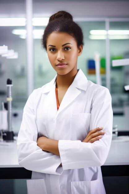 Premium Ai Image Portrait Of A Confident Young Woman Working In A Research Lab Created With