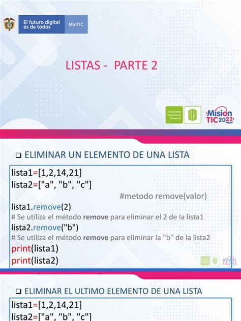 Estructuras De Datos En Python Listas Parte 2 Pdf Python Lenguaje