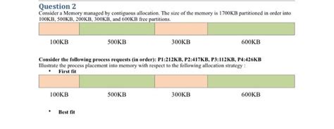 Solved Question 2 Consider A Memory Managed By Contiguous