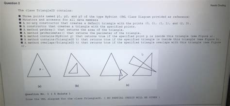 Solved Question 2 Needs Grading The Class Triangle2d