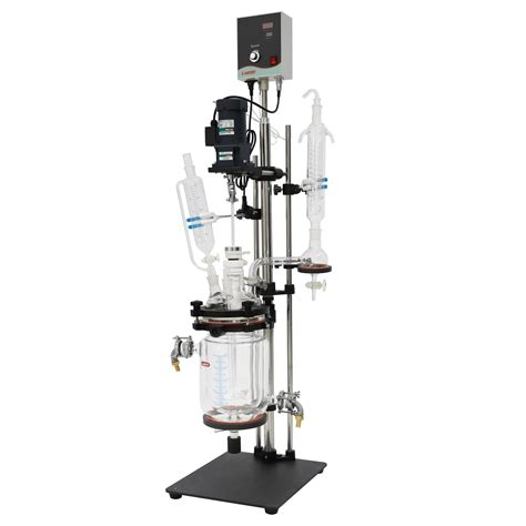 5l Chemical Lab Jacketed Glass Reactor Vessel With Digital Display For