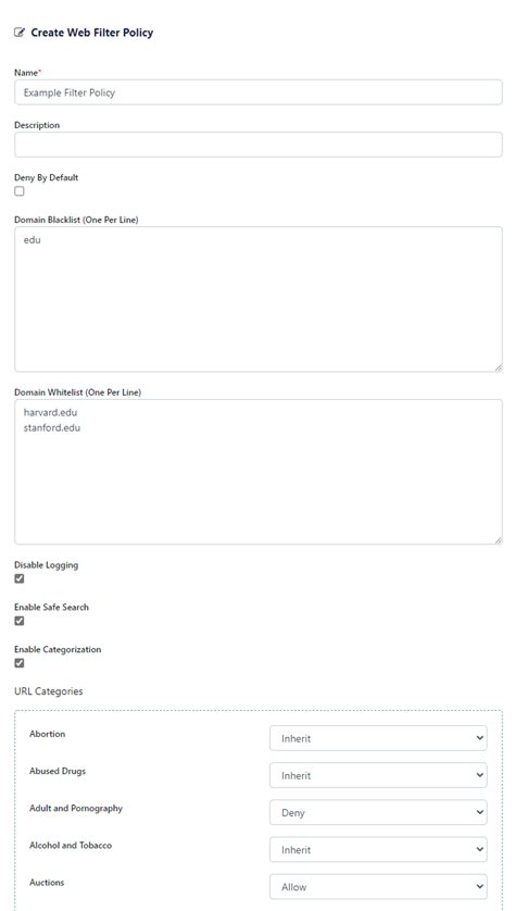 Web Filtering — Kasm 1120 Documentation