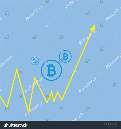 Bitcoin Growth Graph On Blue Background Stock Vector Royalty Free 1054097504 Shutterstock