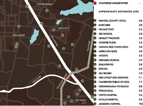 Image Of Location Map Of Chartered Housing Grasshopper Begur Bangalore