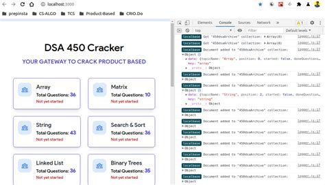 Crio Projects 450 DSA Tracker Crio Do Project Based Learning