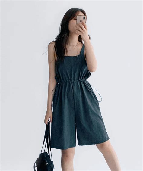 허리조절ok 주니 스트링 바스락 민소매 점프수트 반바지 봄 여름 가을 레이어드 뷔스티에 5부 숏팬츠 와이드팬츠 멜빵바지 기본템 데일리룩 오버핏 스판 나일론 에이블리