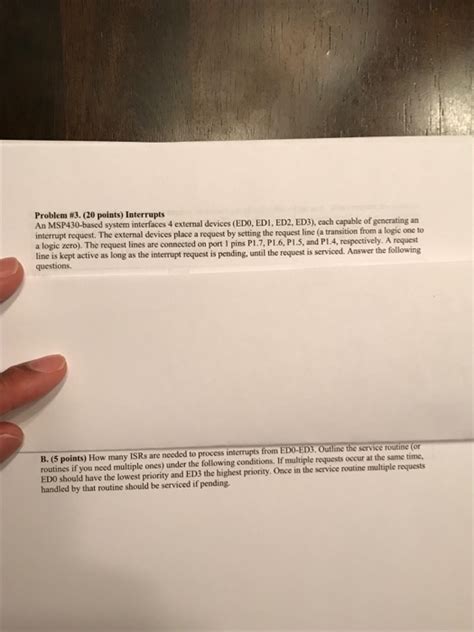Problem 3 20 Points Interrupts An Msp430 Based