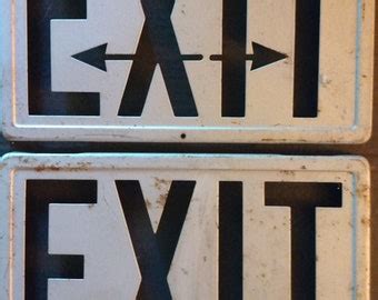 Vintage Exit Sign Etsy