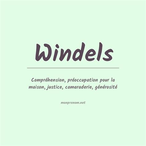 Signification Du Prénom Windels