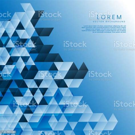 텍스트에 대한 복사 공간이있는 파란색 배경의 템플릿 디자인 추상적 인 현대 파란색과 흰색 삼각형 0명에 대한 스톡 벡터 아트 및 기타 이미지 Istock