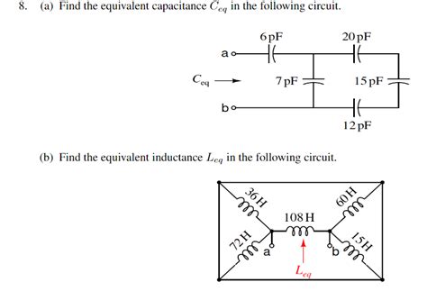 Solved A Find The Equivalent Capacitance Ceq In The