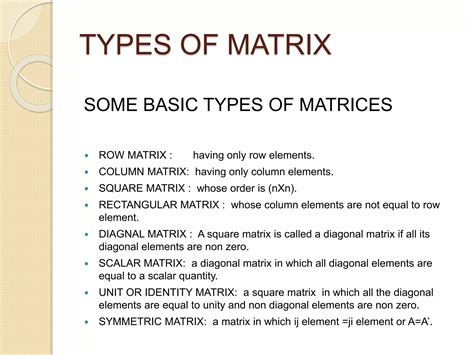 Matrices And Its Type Pptx