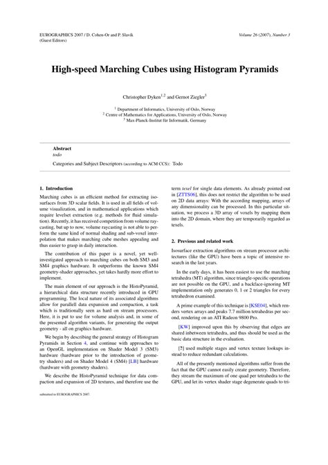 Pdf High Speed Marching Cubes Using Histopyramids