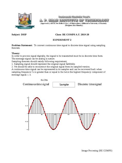 To Convert Continuous Time Signal To Discrete Time Signal Using